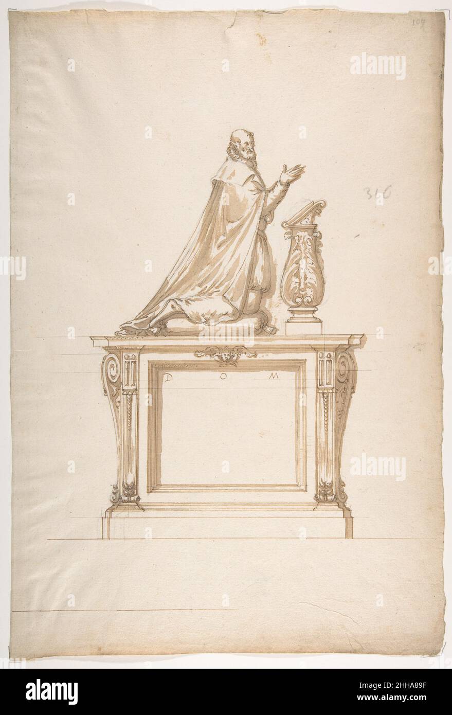 Design for a Man's Tomb 16th century Anonymous, French, 16th century ...