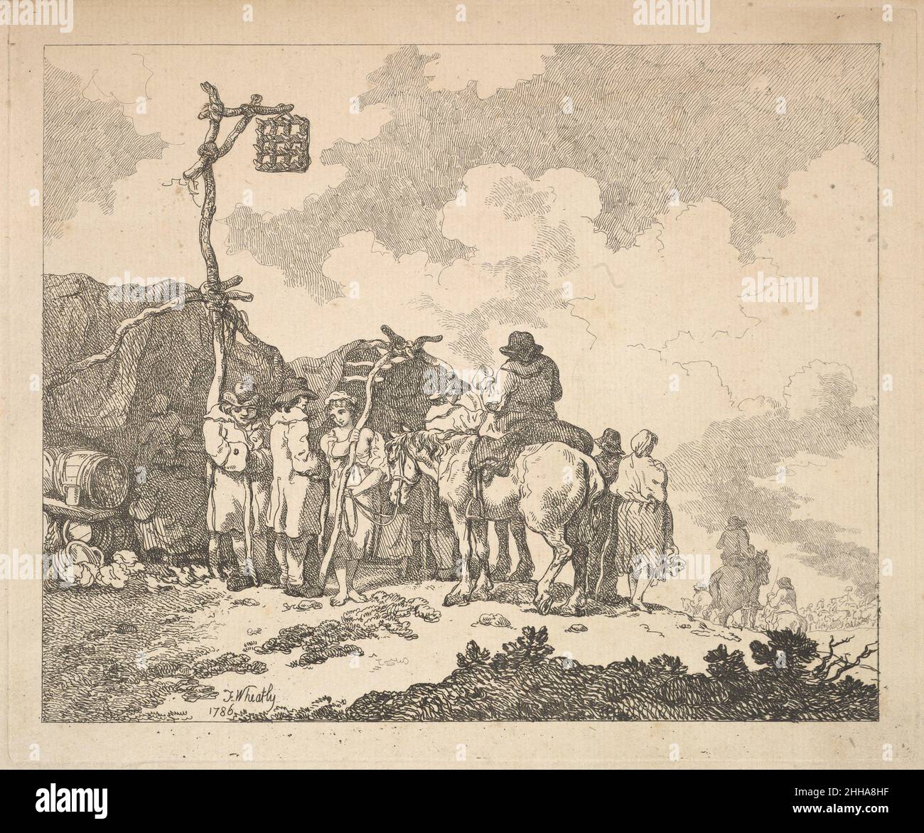 A Fair – A Group of Gypsies – Men and Women in Rustic Clothes in Front ...