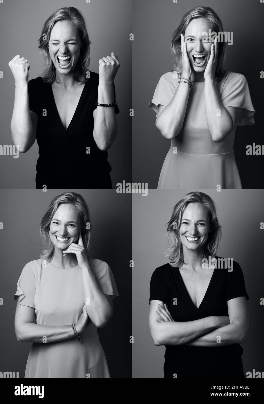 Beautiful woman in a collage Stock Photo - Alamy