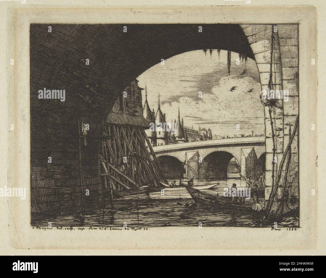 Archway, Pont Nôtre-Dame, Paris 1853 Charles Meryon French. Archway ...