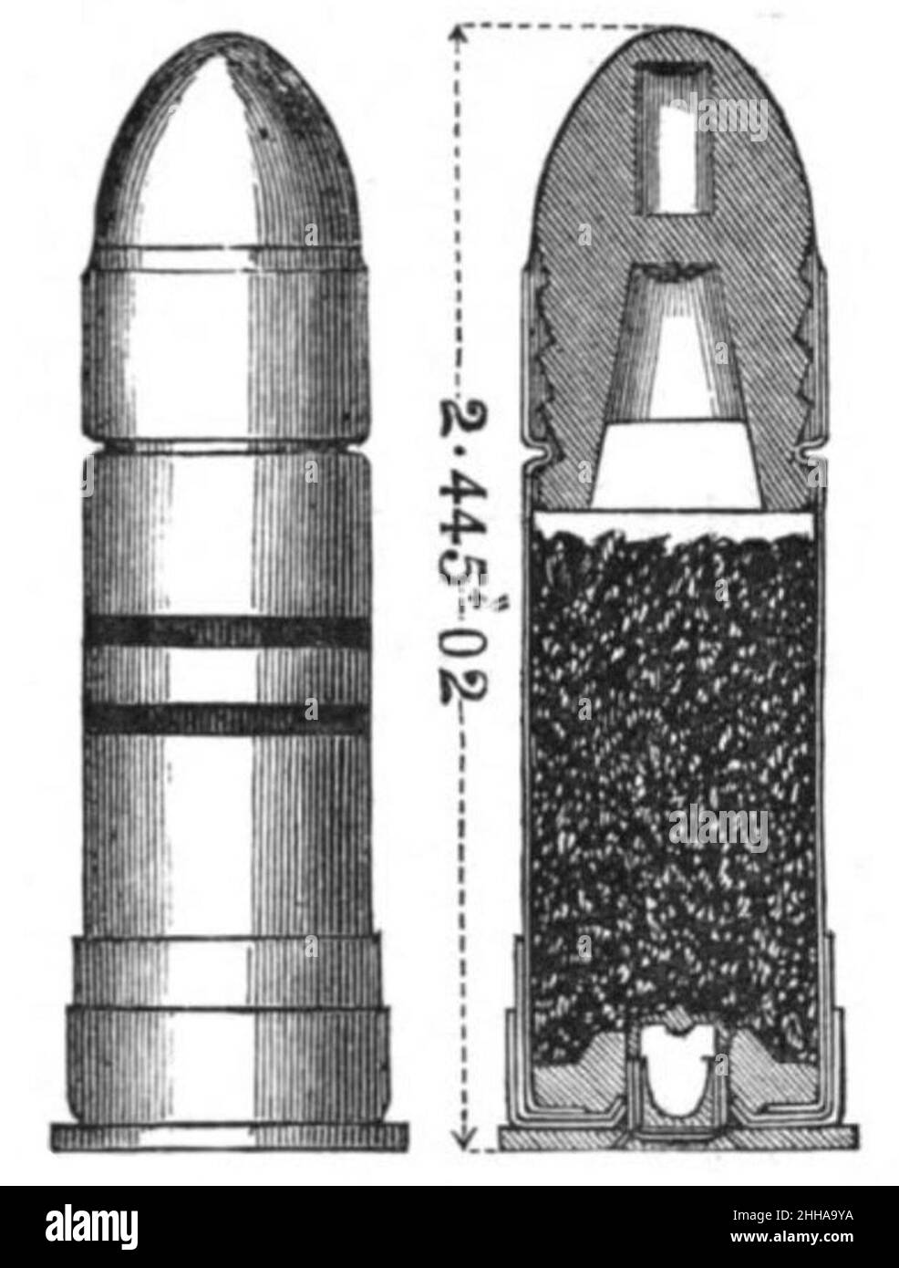 Snider rifle cartridge illustration and section Stock Photo - Alamy
