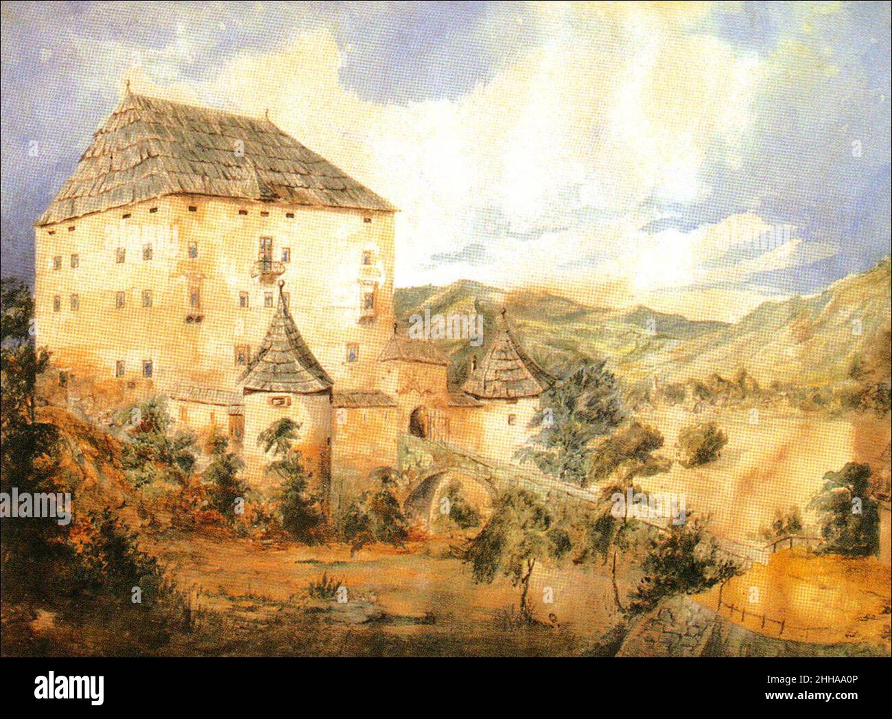 Snežnik Castle before 1860 Stock Photo - Alamy