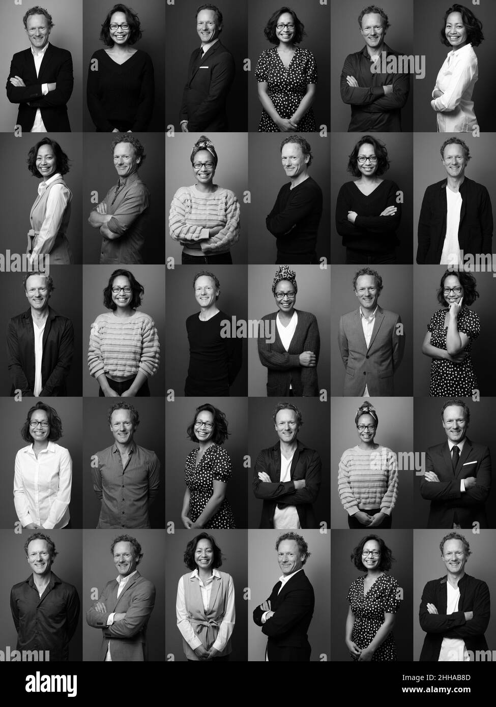 Group of people in a collage Stock Photo - Alamy