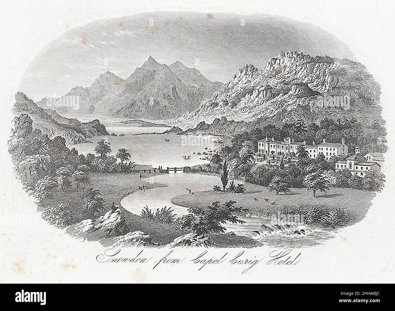 Snowdon from Capel Curig Hotel Stock Photo - Alamy