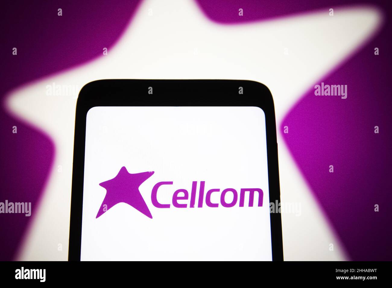 In this photo illustration, a Cellcom logo is seen on a smartphone ...