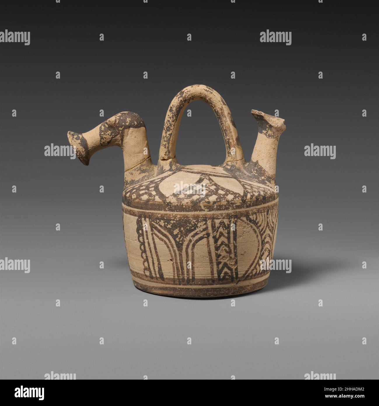 Terracotta askos (flask with spout and handle over the top) 1200–1050 B ...