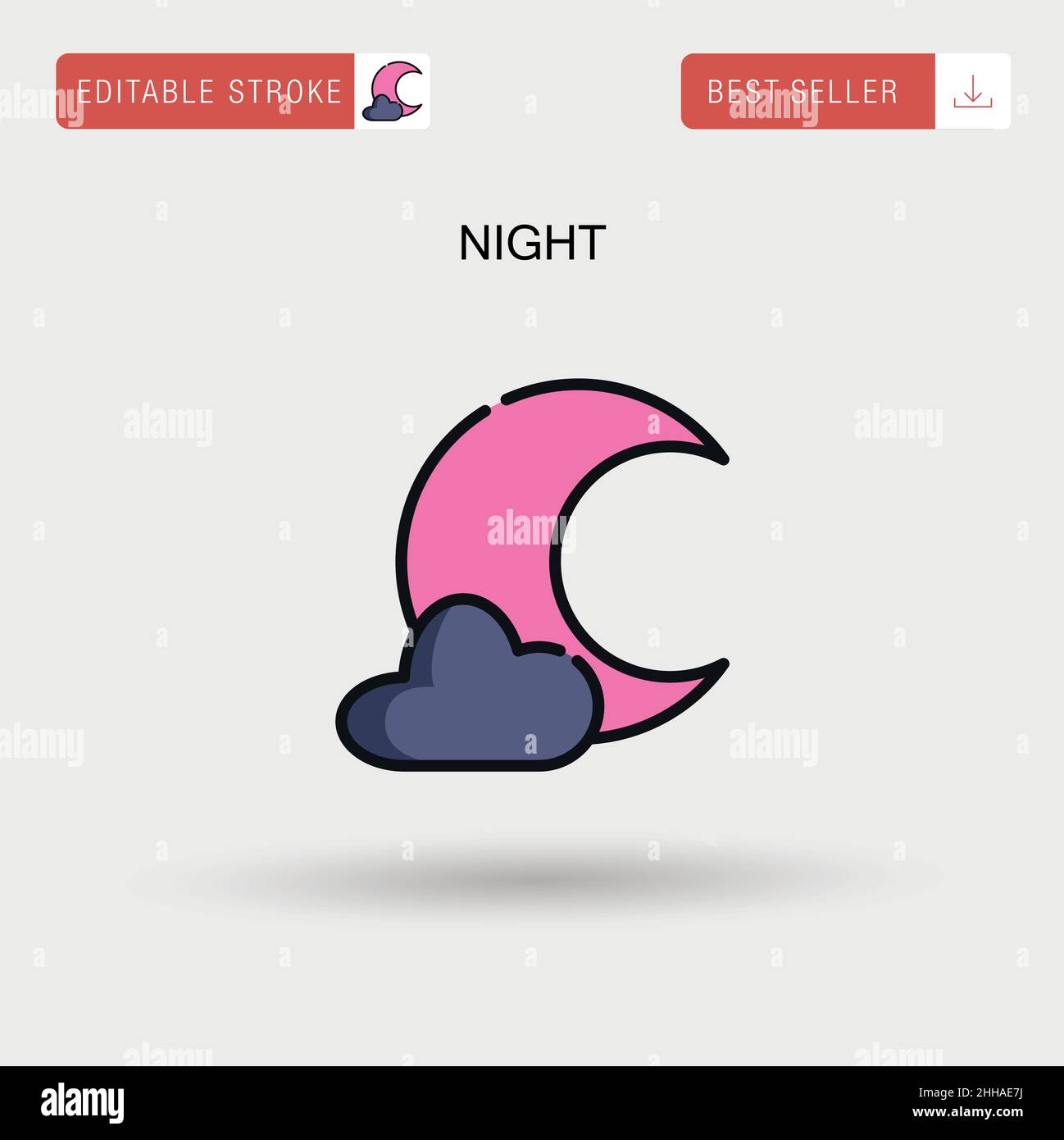 Night Simple vector icon Stock Vector Image & Art - Alamy