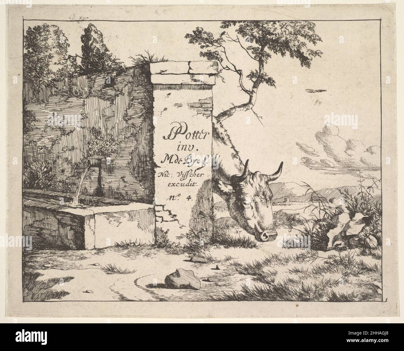 Title page for "Diverses vaches et boeufs" after Paulus Potter Marcus ...