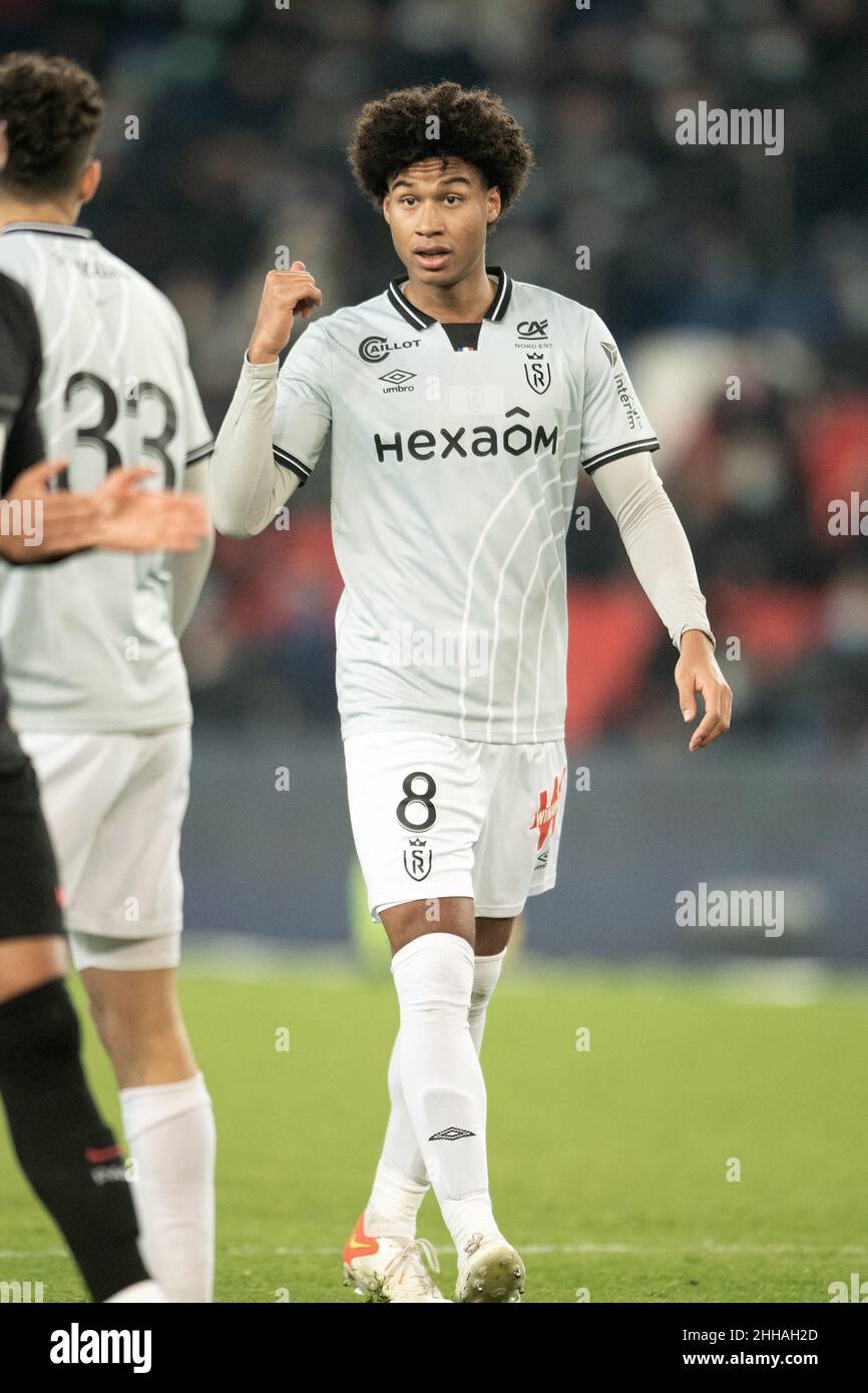 Jens Cajuste of Stade de Reims in action during the Ligue 1 Uber Eats ...