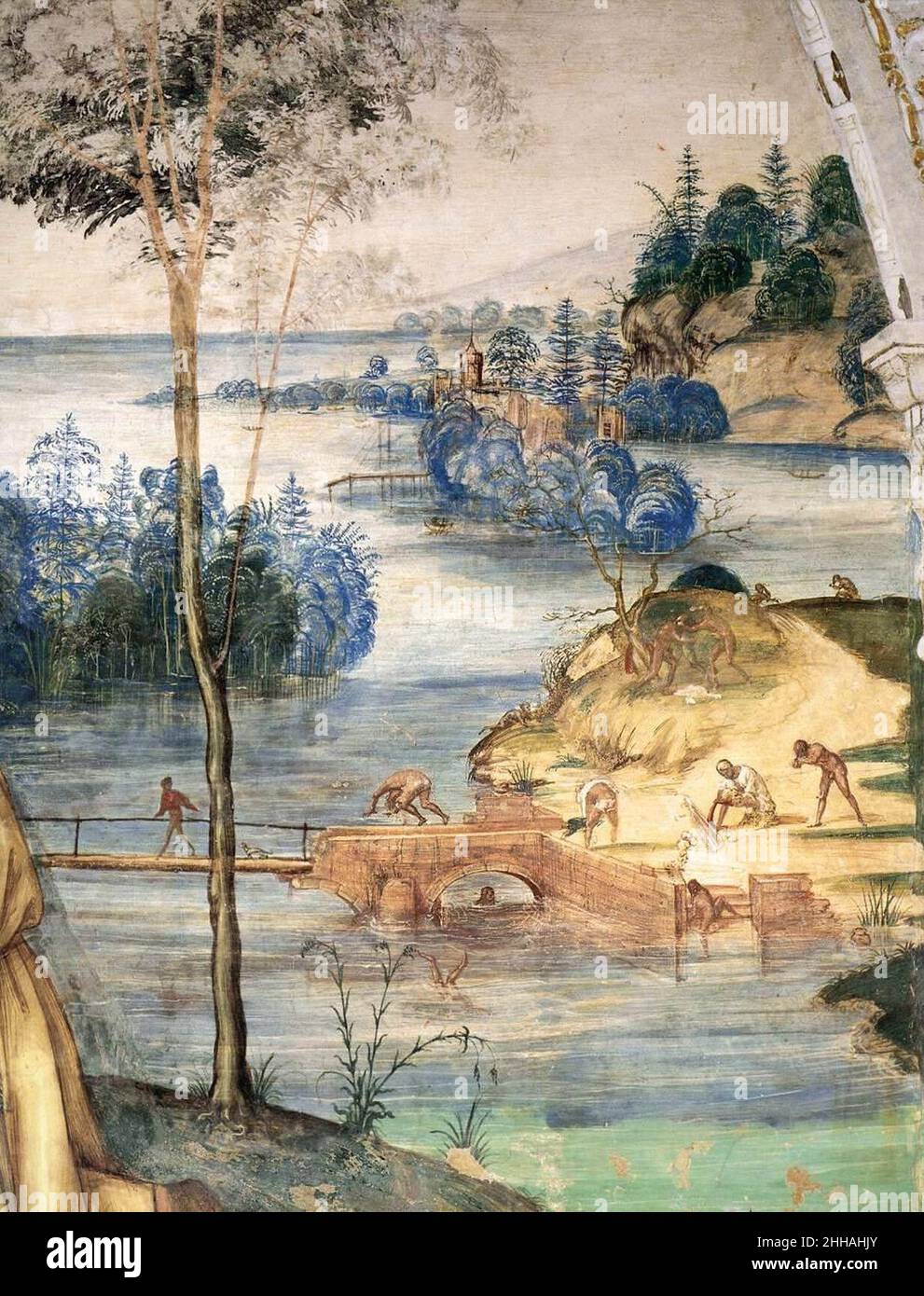 Sodoma - Life of St Benedict, Scene 15 - Benedict Fishes the Pieces of ...