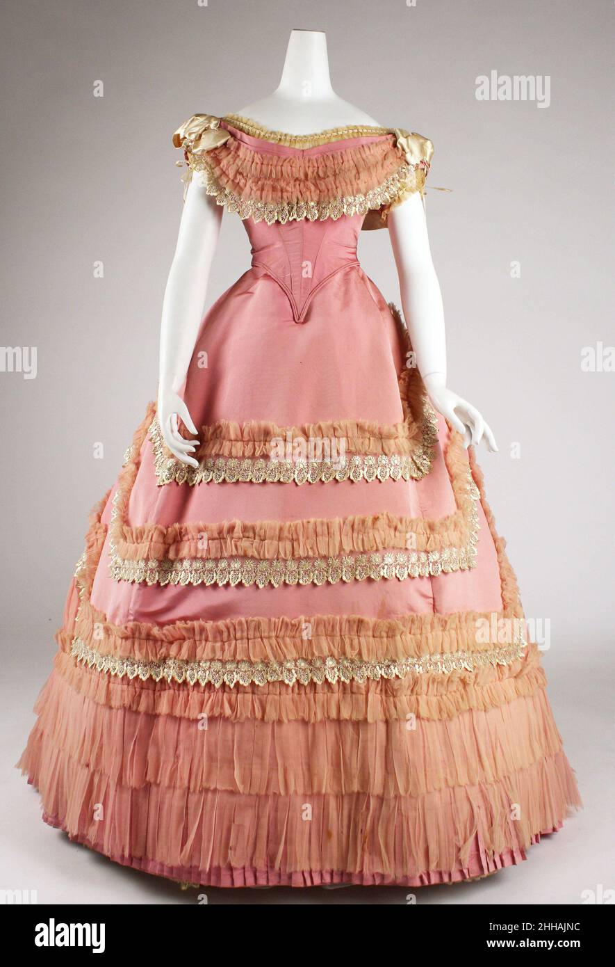 Ball gown ca. 1868 French. Ball gown. French. ca. 1868. silk Stock ...