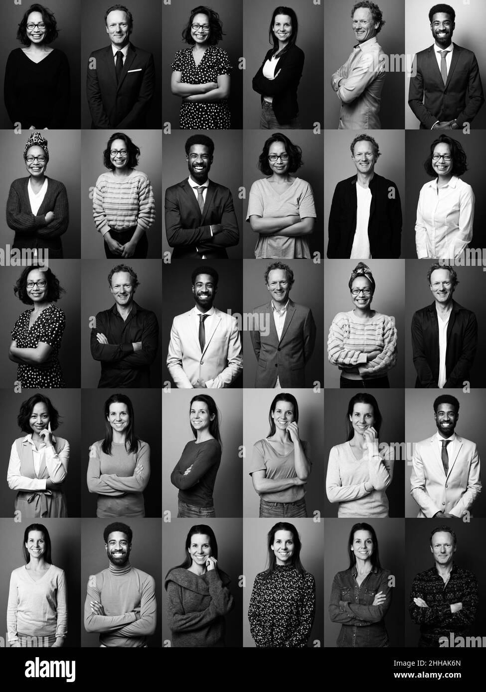 Group of people in a collage Stock Photo - Alamy