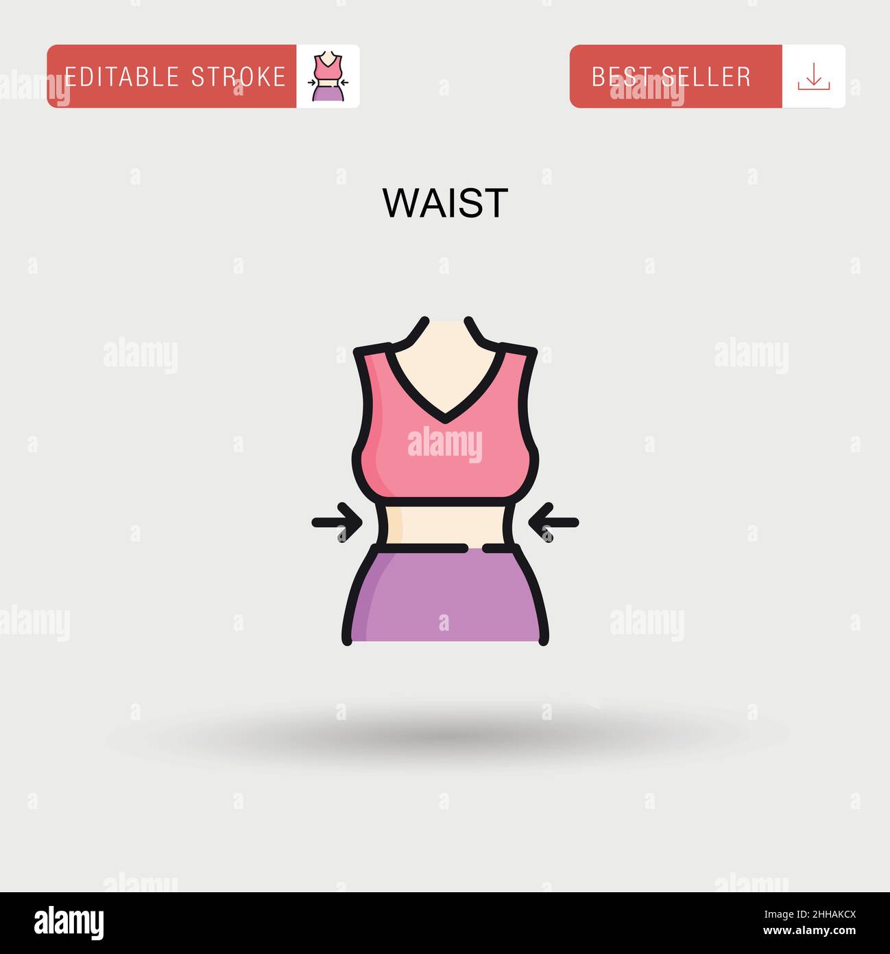 Waist Simple vector icon Stock Vector Image & Art - Alamy