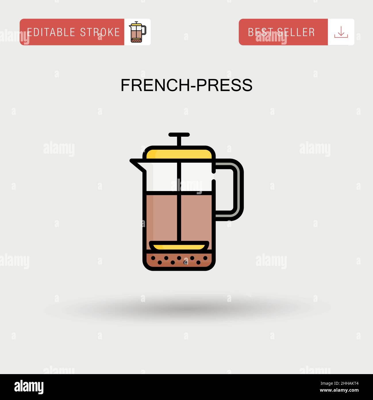 French-press Simple vector icon Stock Vector Image & Art - Alamy