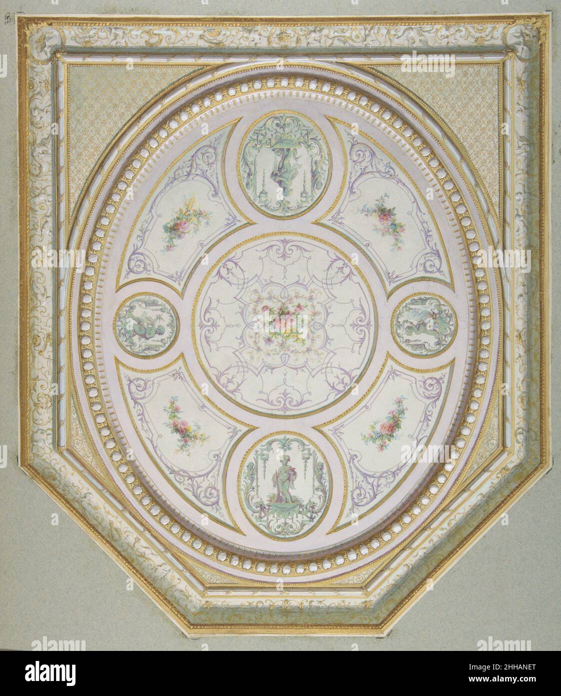 Ceiling Design second half 19th century Jules-Edmond-Charles Lachaise ...