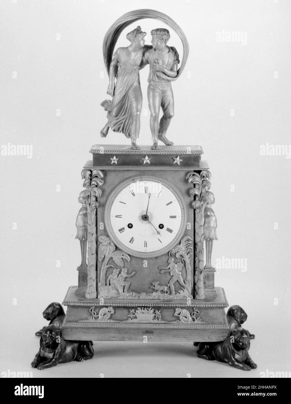 Clock early 19th century Clockmaker: Bouchet. Clock 202376 Stock Photo ...