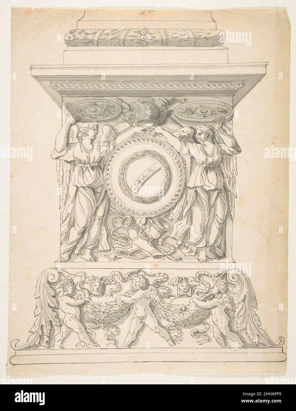 Design for a Column Base 18th century Attributed to Anonymous, French ...