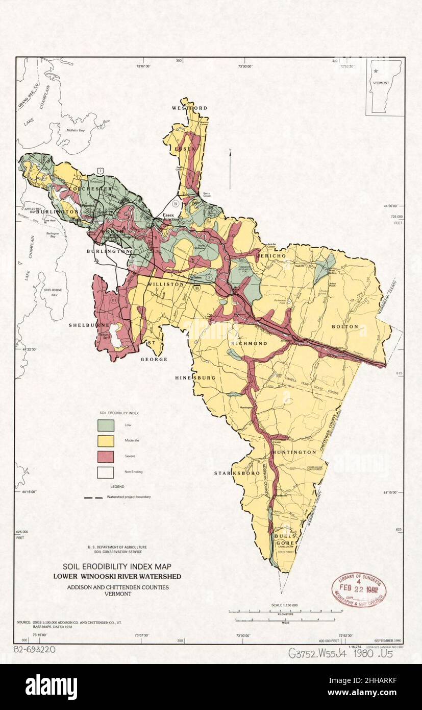 Map of winooski hi-res stock photography and images - Alamy