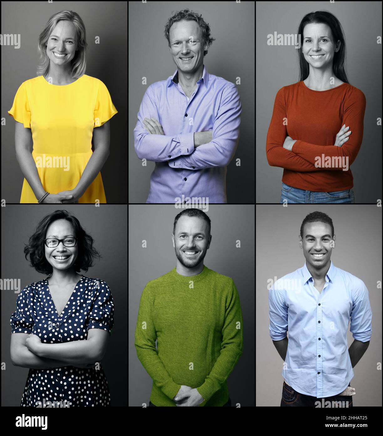 Group of people in a collage Stock Photo - Alamy