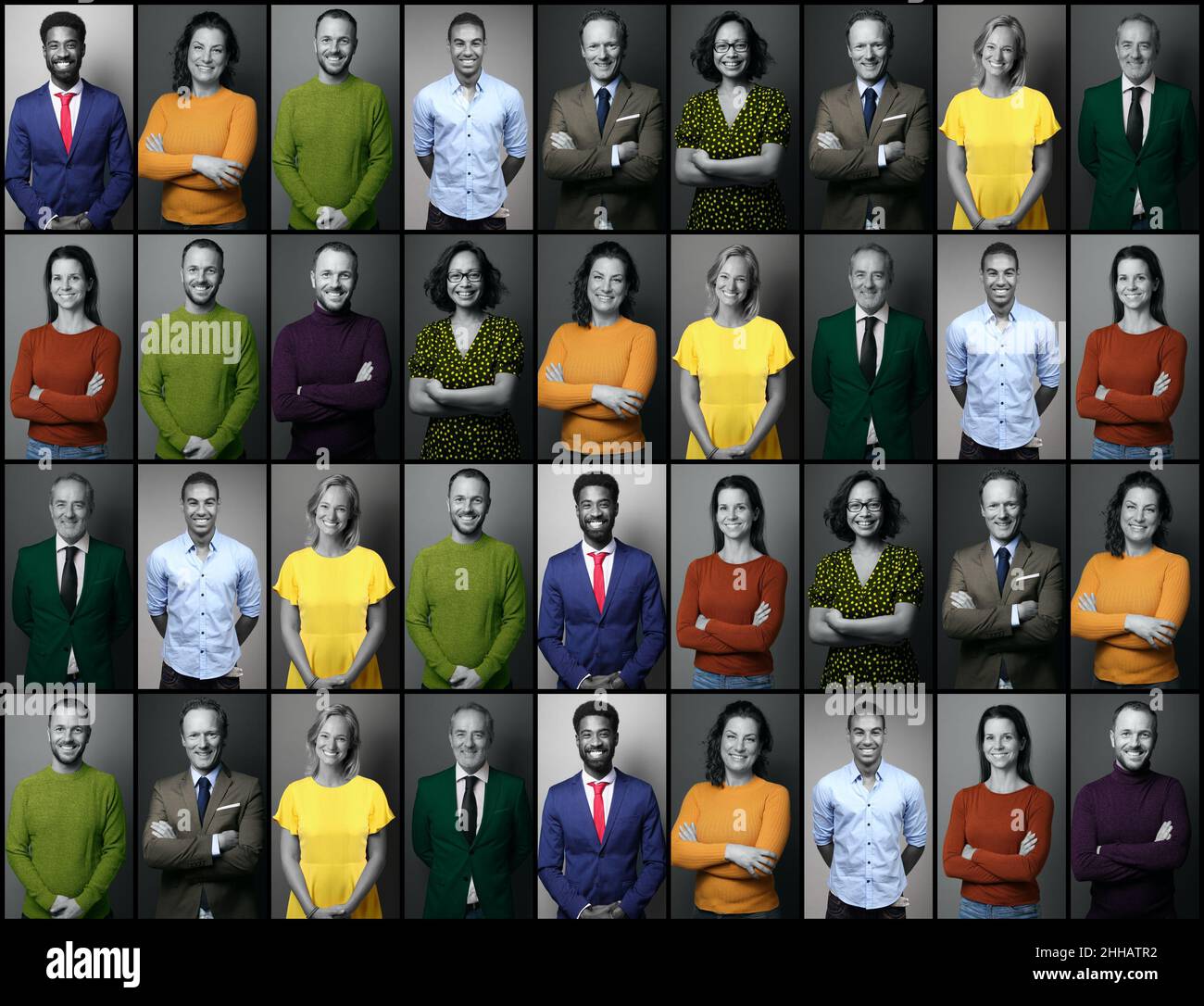 Group of people in a collage Stock Photo - Alamy