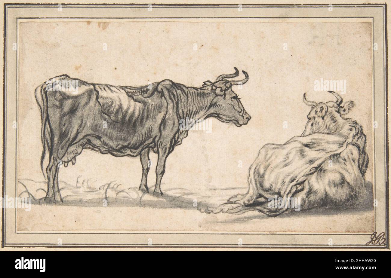 Study of Two Cows 17th century Aelbert Cuyp Dutch. Study of Two Cows ...