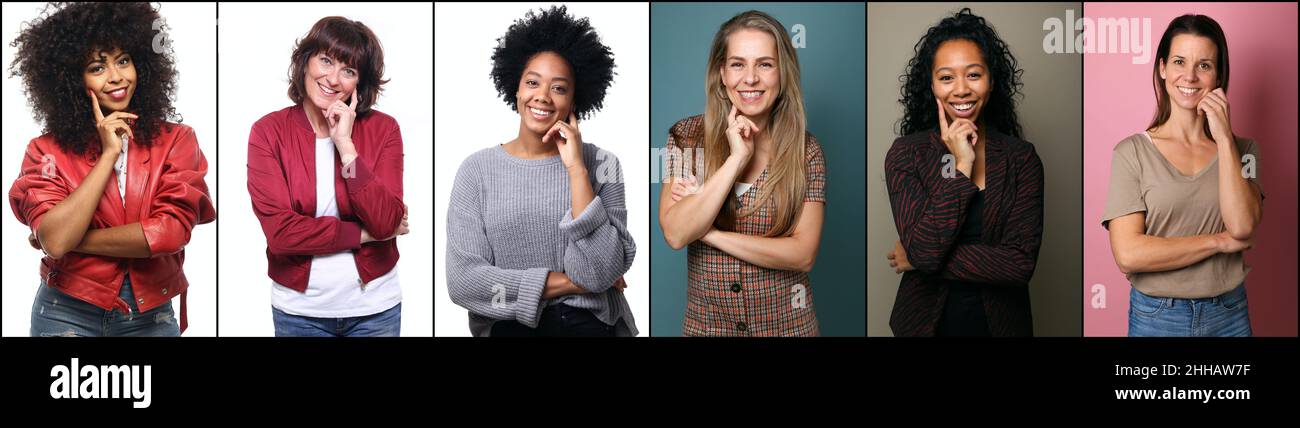 Group of people in a collage Stock Photo - Alamy
