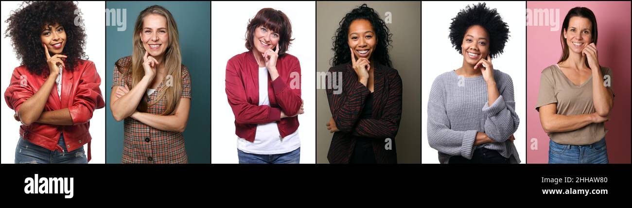 Group of people in a collage Stock Photo - Alamy