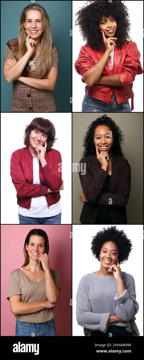 Group of people in a collage Stock Photo - Alamy
