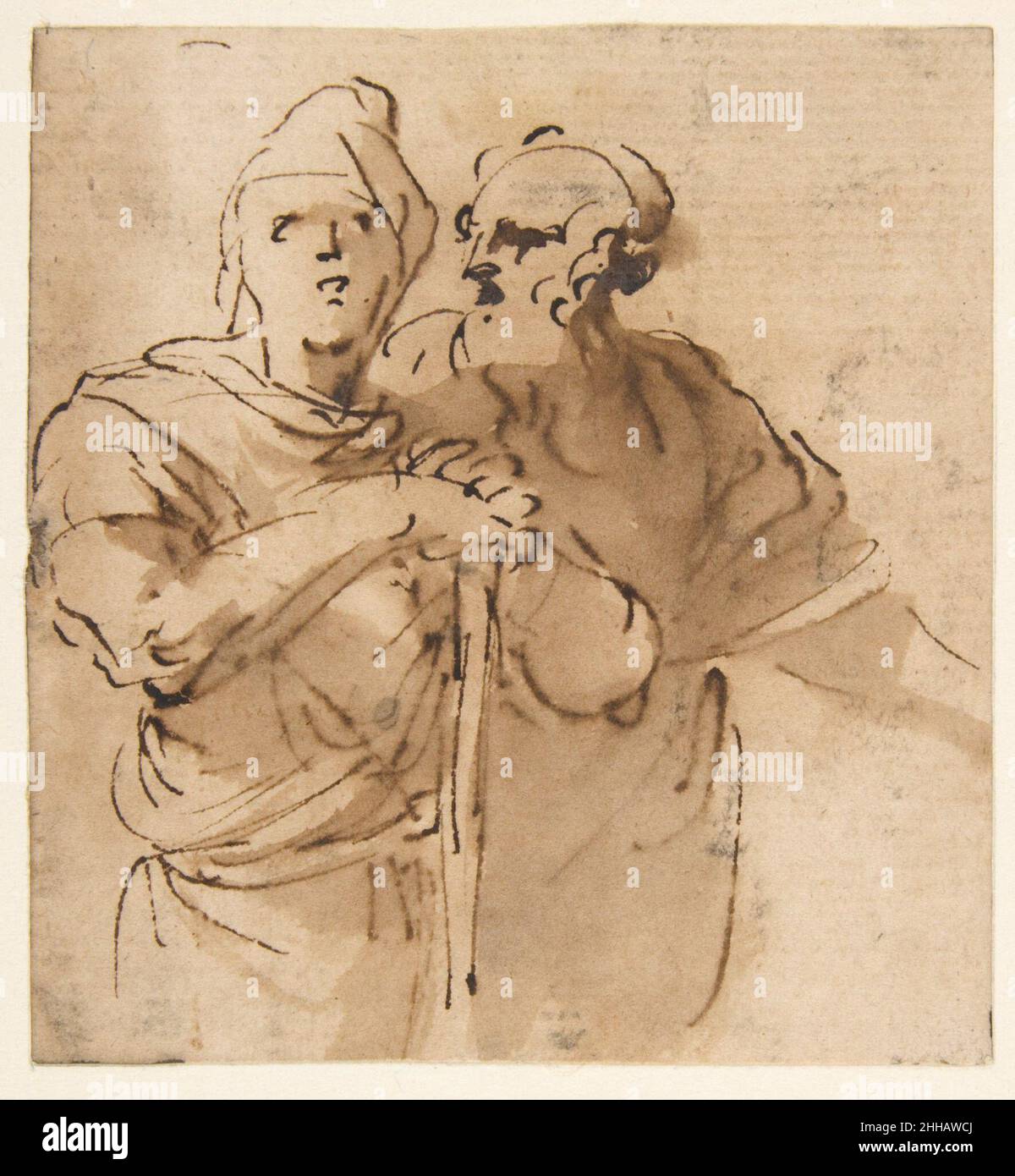 Two Men Seen Three- Quarter Length 1615–73 Salvator Rosa Italian. Two ...