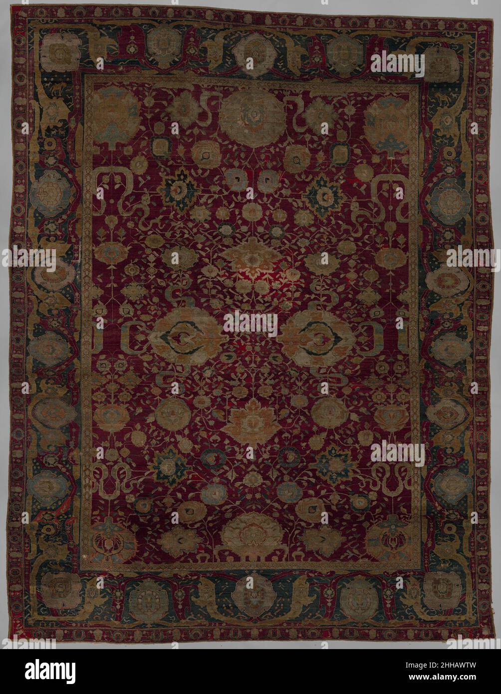 Carpet with vine scroll and palmette pattern late 19th century Indian ...