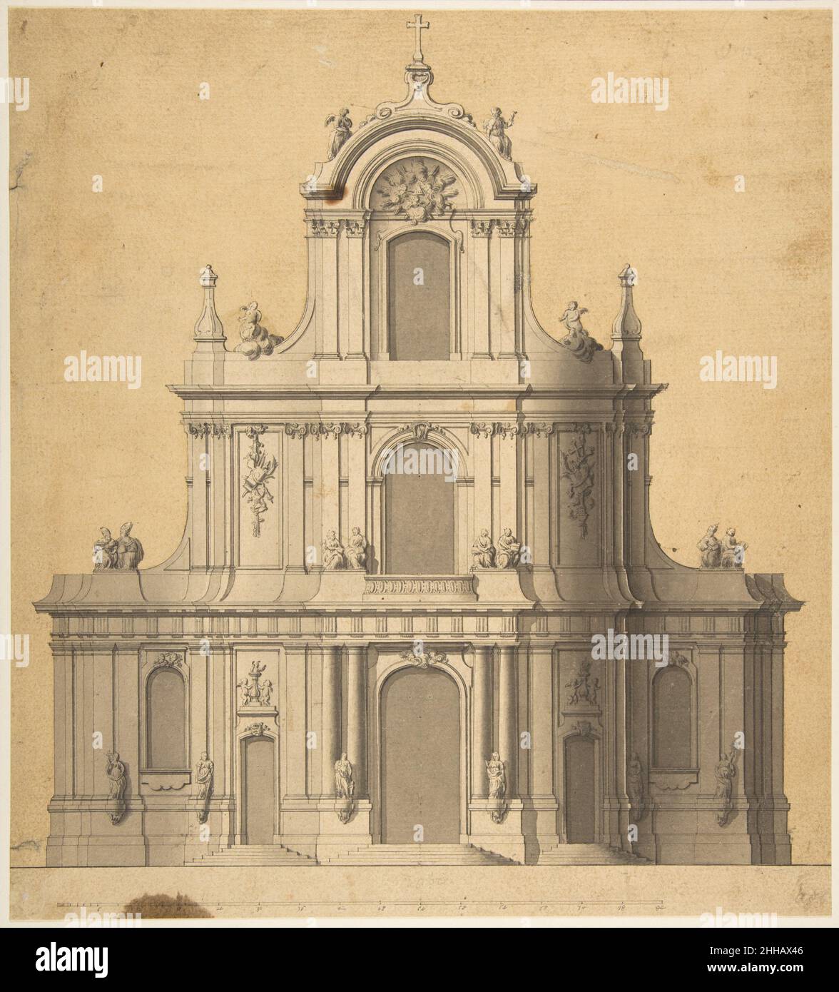 Elevation of West Façade of a Church 18th century Anonymous, French ...