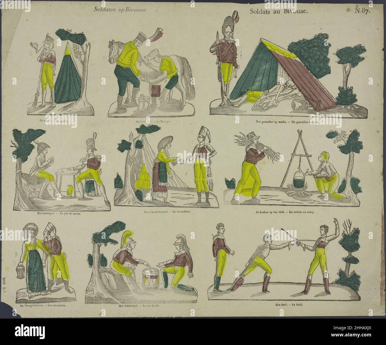 Soldaten op bivouac (sic)-Catchpenny print-Borms 0218 Stock Photo - Alamy