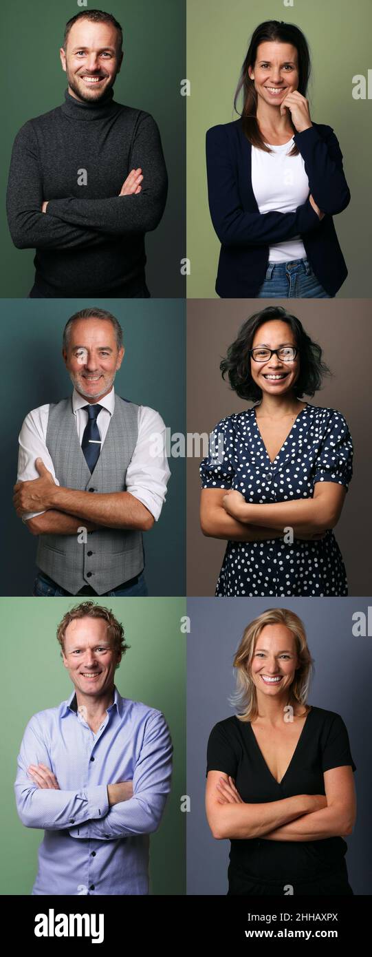 Beautiful happy people in front of a background Stock Photo - Alamy
