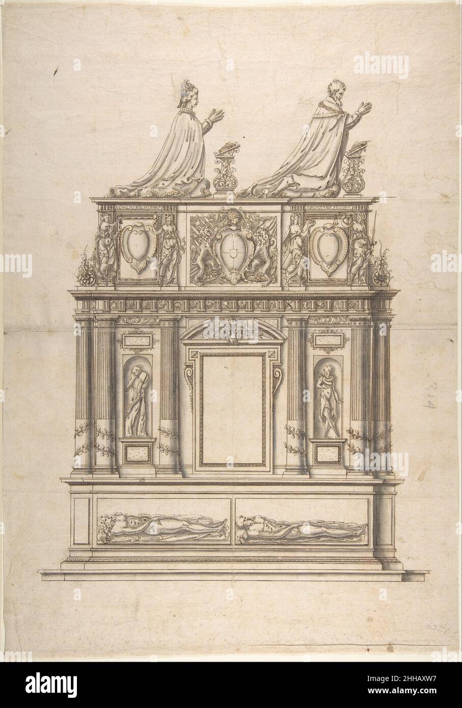 Design for a Double Tomb 16th century Anonymous, French, 16th century ...