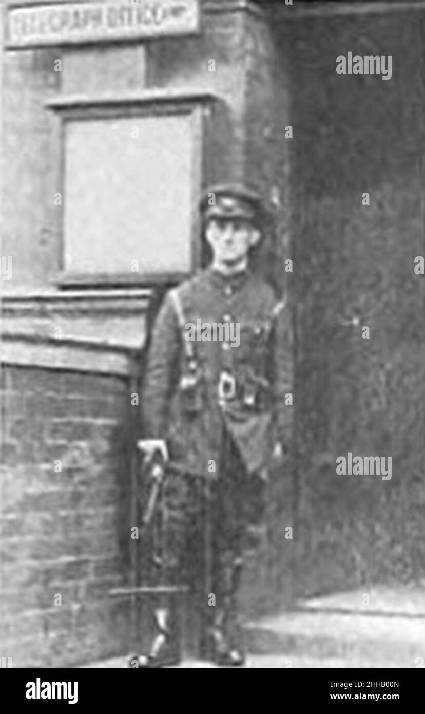 Soldier guarding a post office during Irish Postal Workers Strike ...