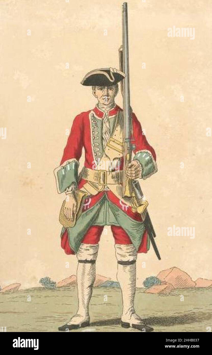 Soldier of 5th regiment 1742 Stock Photo - Alamy