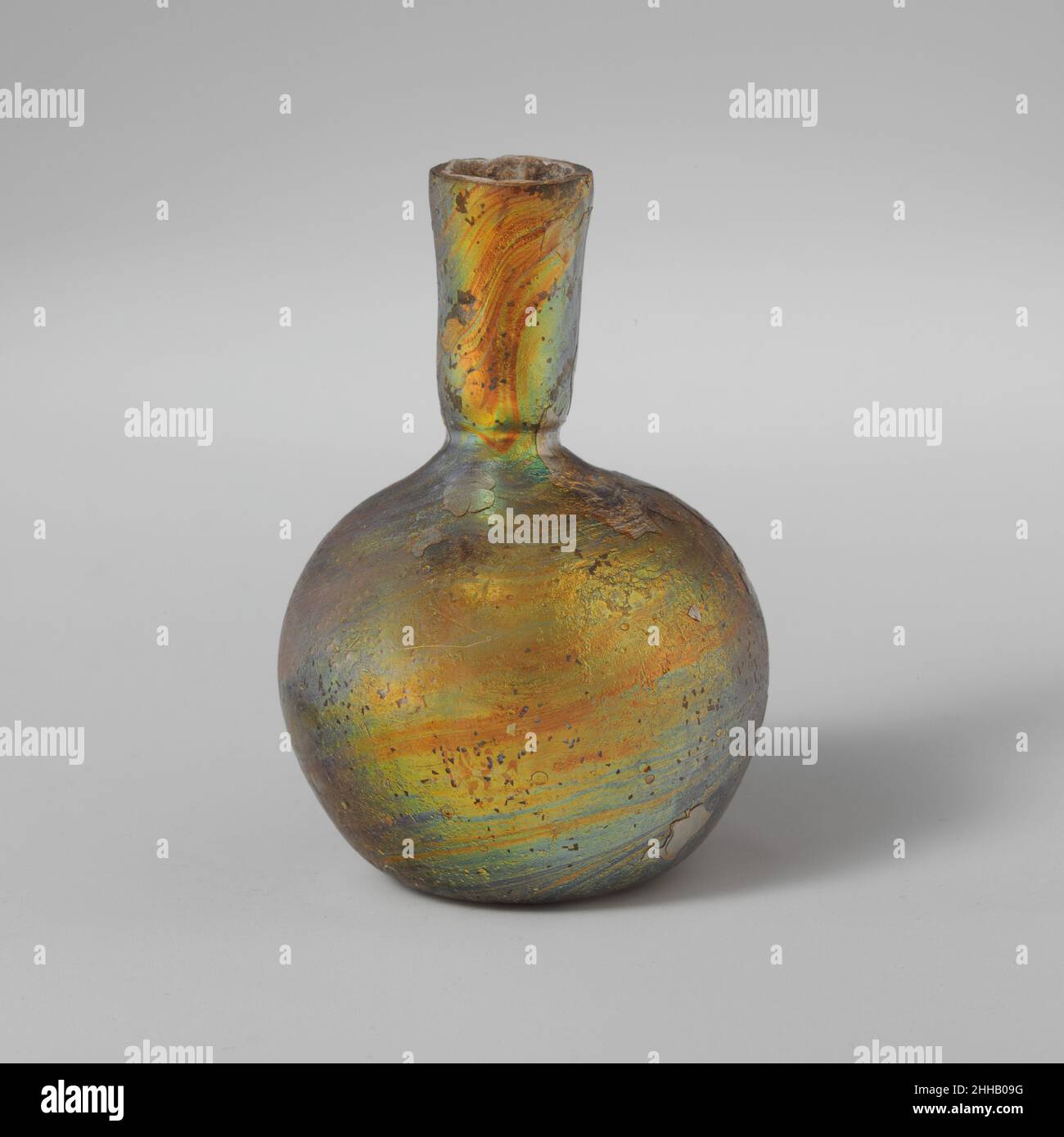 Glass miniature flask 3rd–4th century A.D. Roman Colorless (?).Plain ...