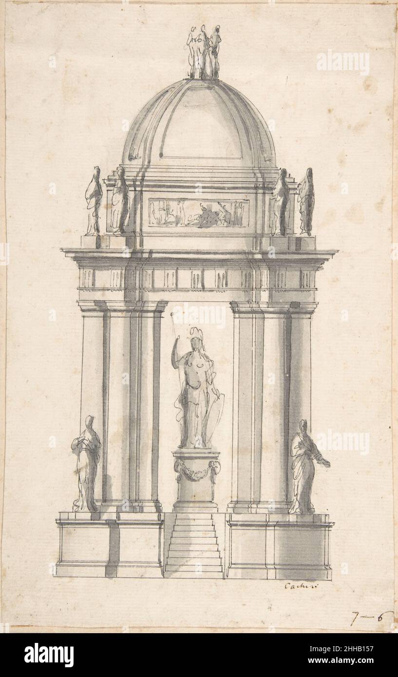 Design for a Monument with Minerva? 16th century Anonymous, Spanish ...