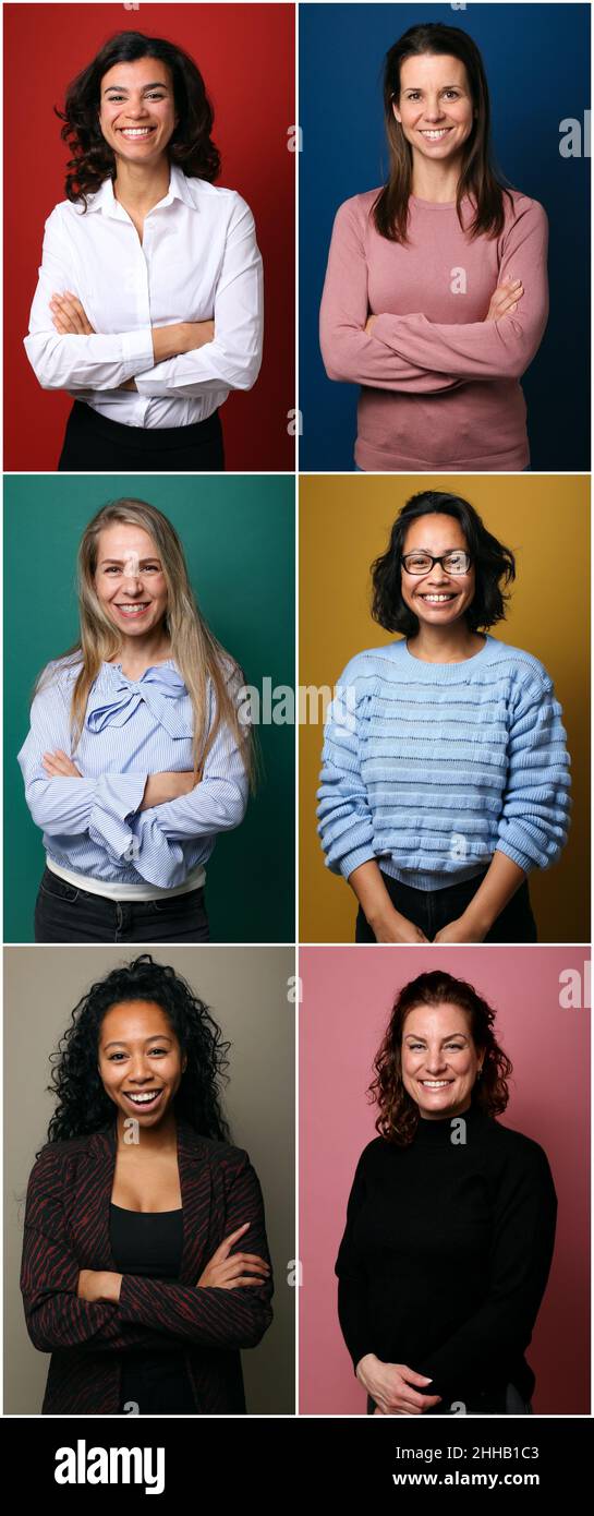 Group of people in a collage Stock Photo - Alamy