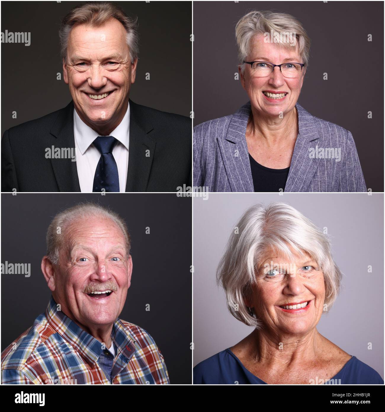 Beautiful happy older people in front of a background Stock Photo - Alamy