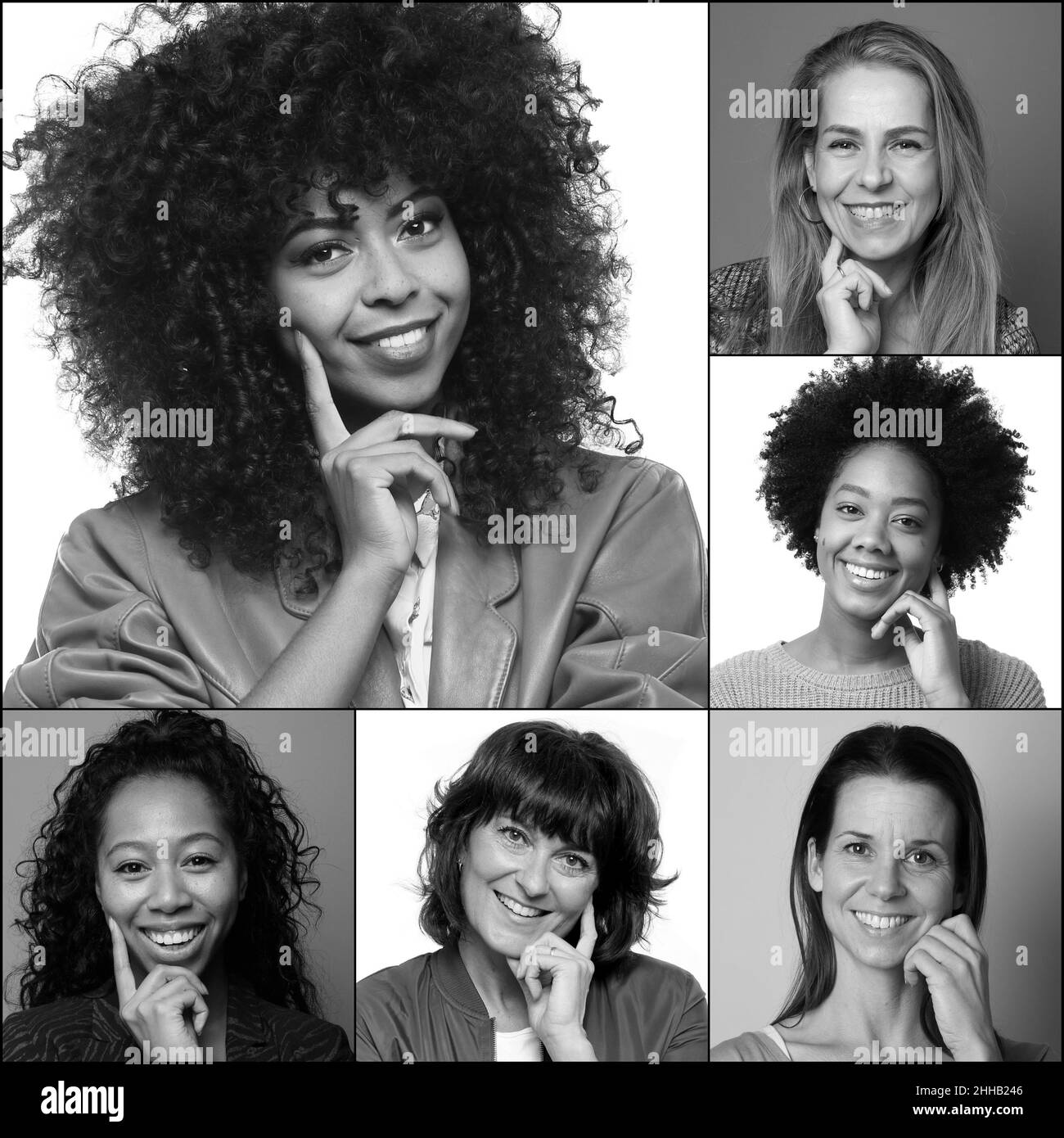 Group of people in a collage Stock Photo - Alamy