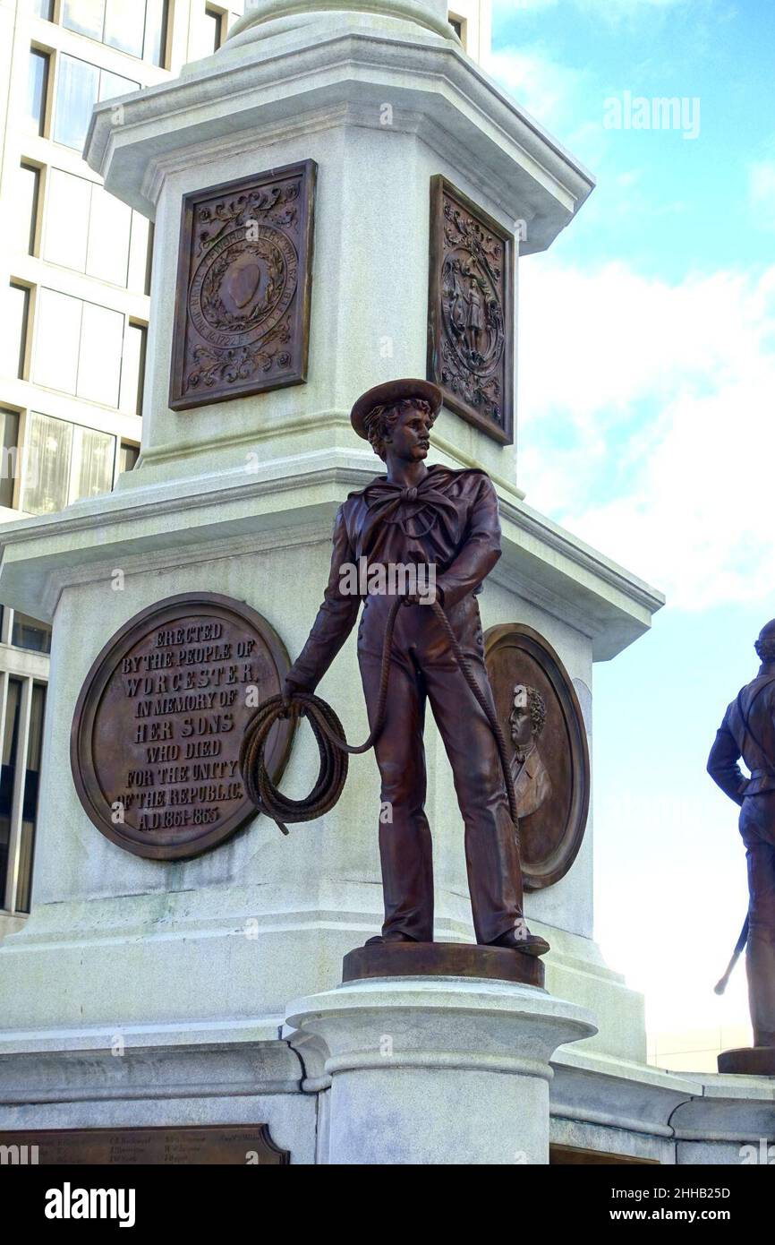 Soldiers' Monument, figure 1 of 4 - Worcester, MA Stock Photo - Alamy
