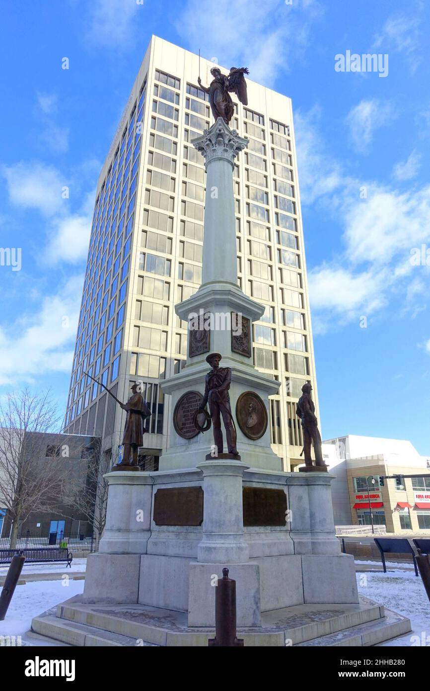 Soldiers' Monument, view 2 of 5 - Worcester, MA Stock Photo - Alamy