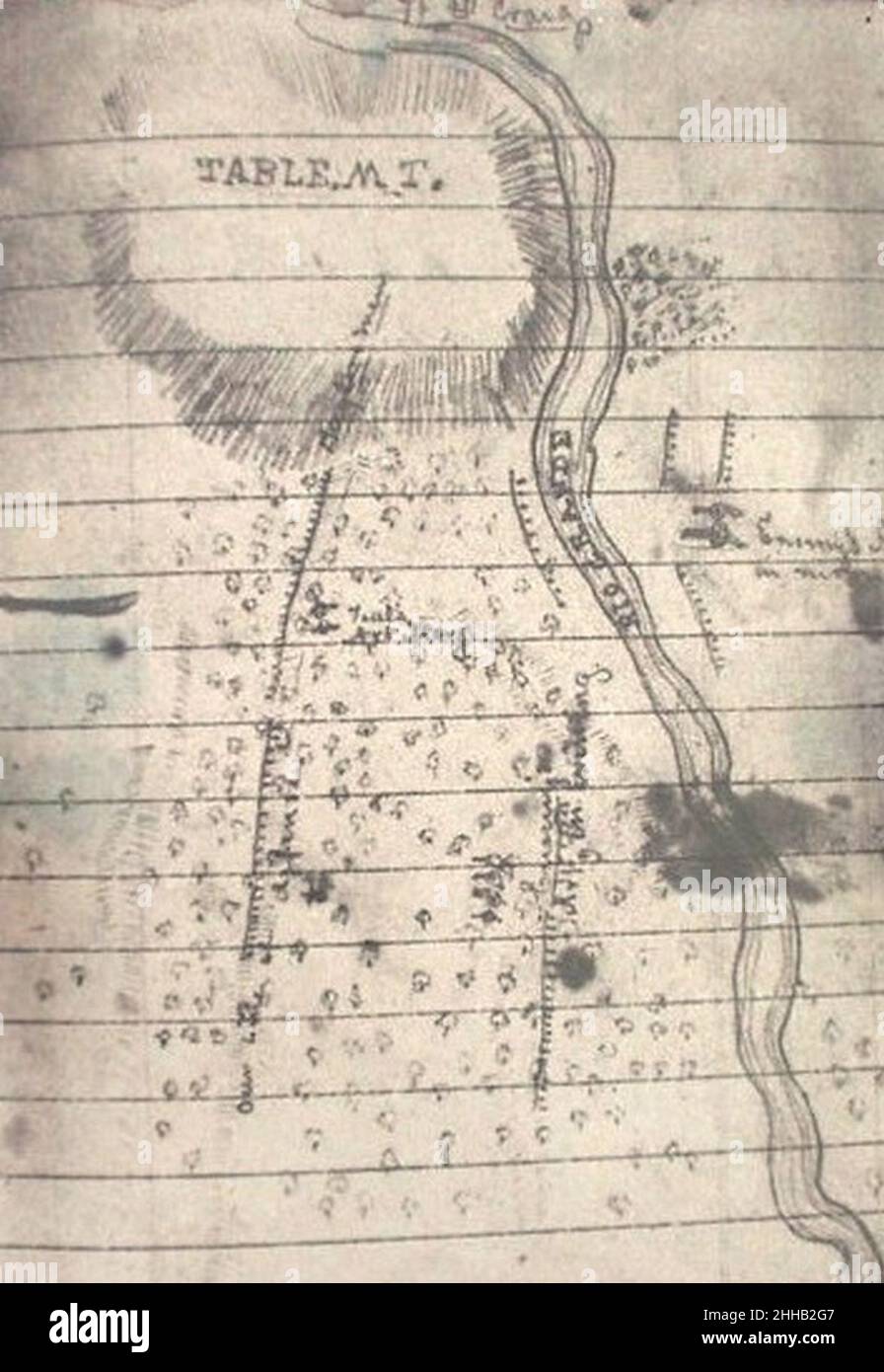 Soldiers sketch of the Battle of Valverde Stock Photo - Alamy