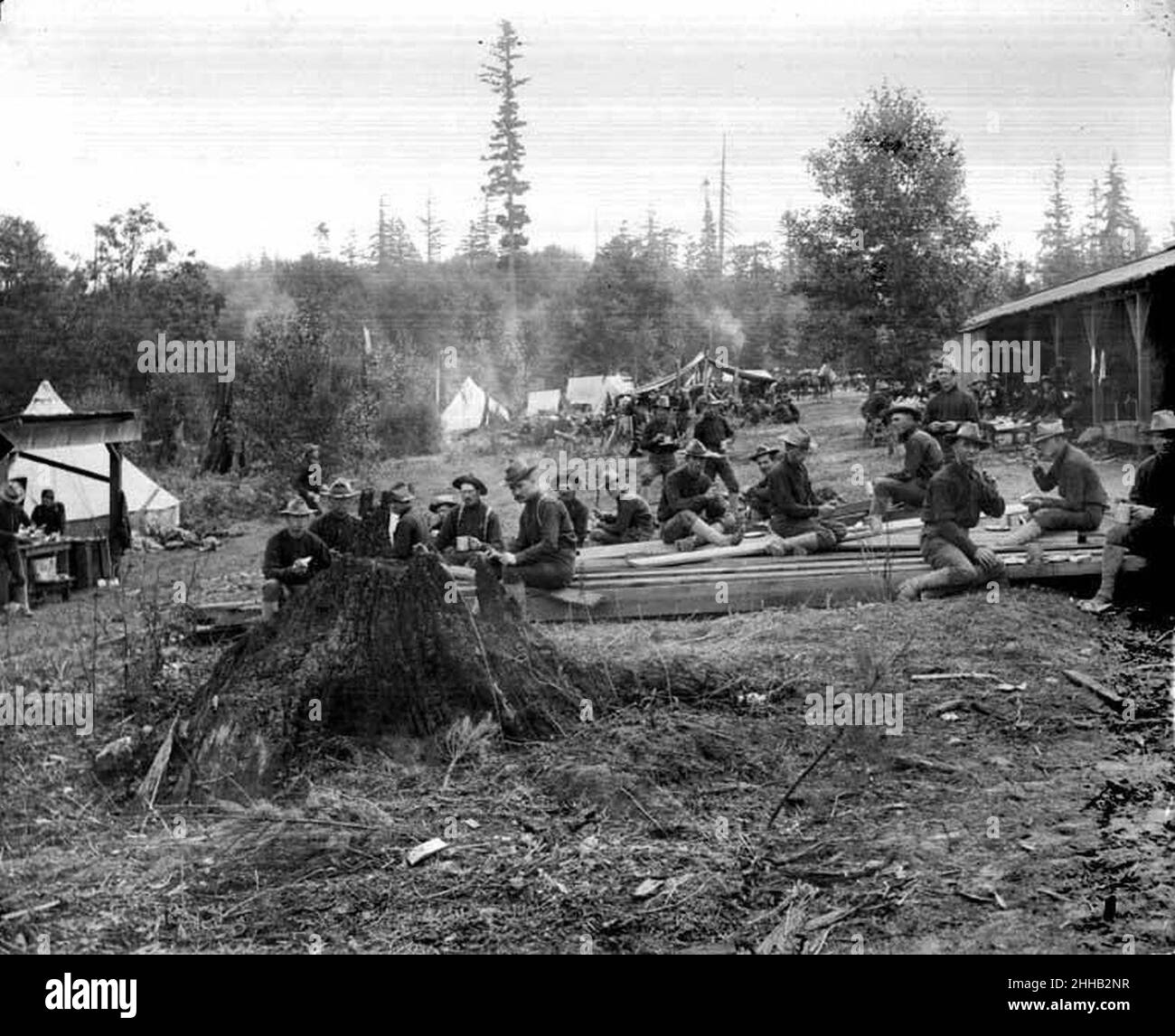 Soldiers taking a break, Fort Lawton, August 1900 (PEISER 64 Stock ...