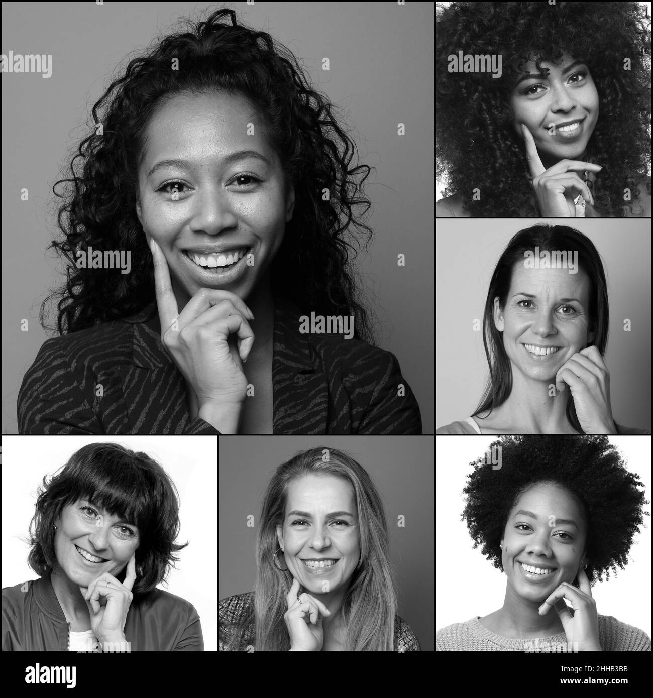 Group of people in a collage Stock Photo - Alamy