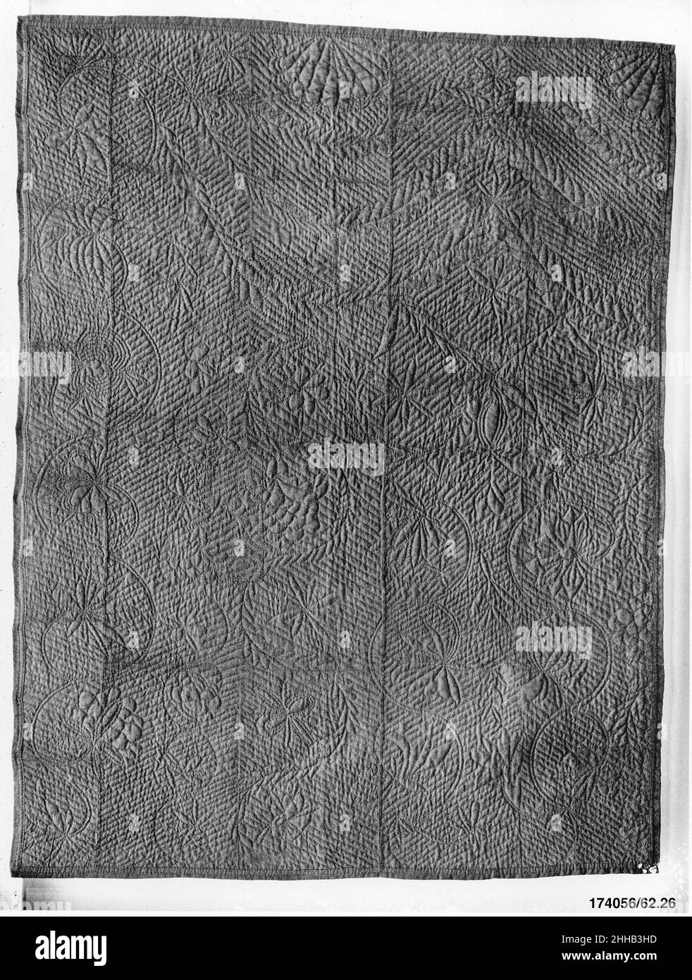 Wholecloth calamanco quilt Black and White Stock Photos & Images - Alamy