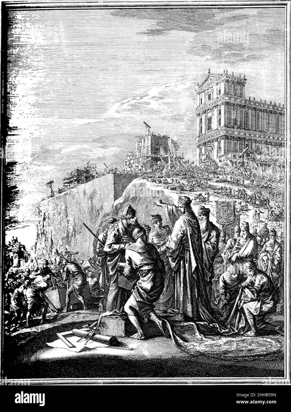 Solomon oversees the construction of the temple Stock Photo - Alamy