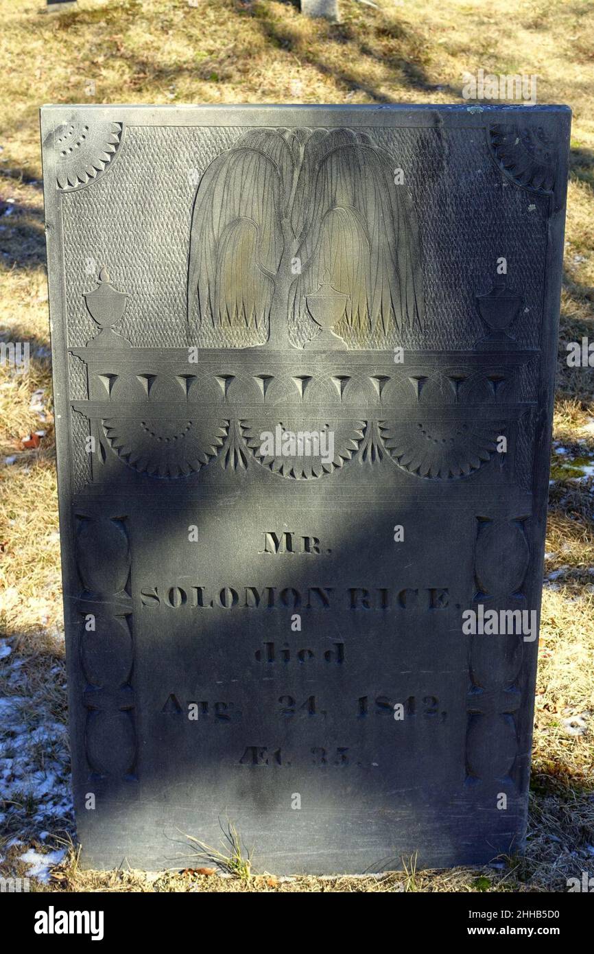 Solomon Rice - Hillside Cemetery - Stow, Massachusetts Stock Photo - Alamy