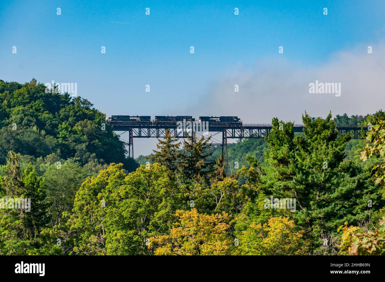 Railroad Bridge Above Upper Falls, Letchworth State Park, New York, USA ...